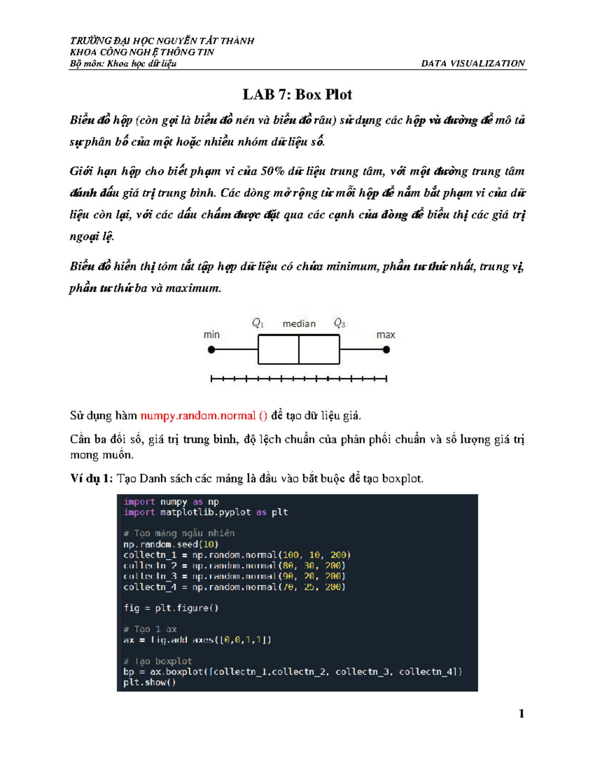 DATA VISUALIZATION LAB 7: Box Plot Techniques and Examples - Studocu