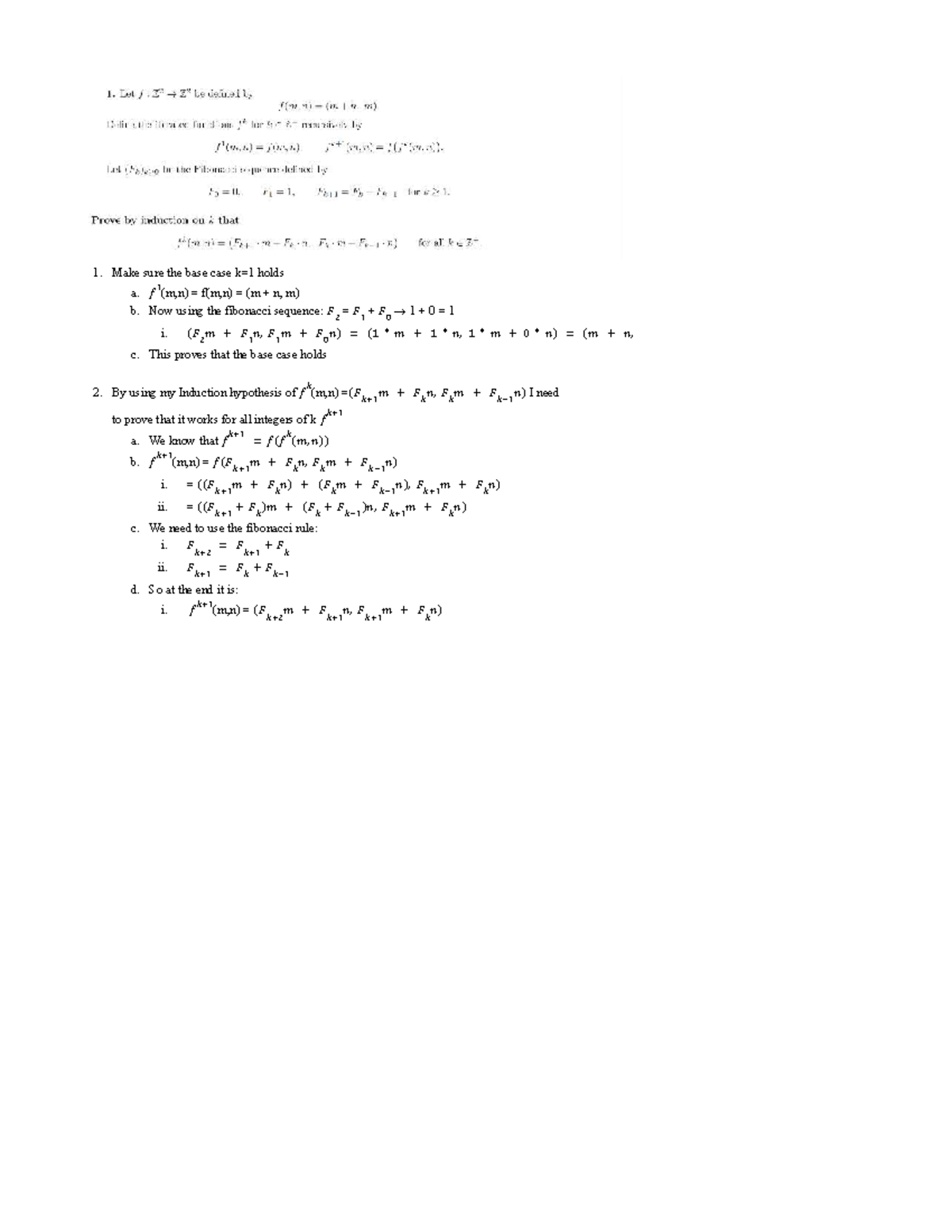Induction Proofs and Fibonacci Relations - 232 Assignment 4 - Studocu