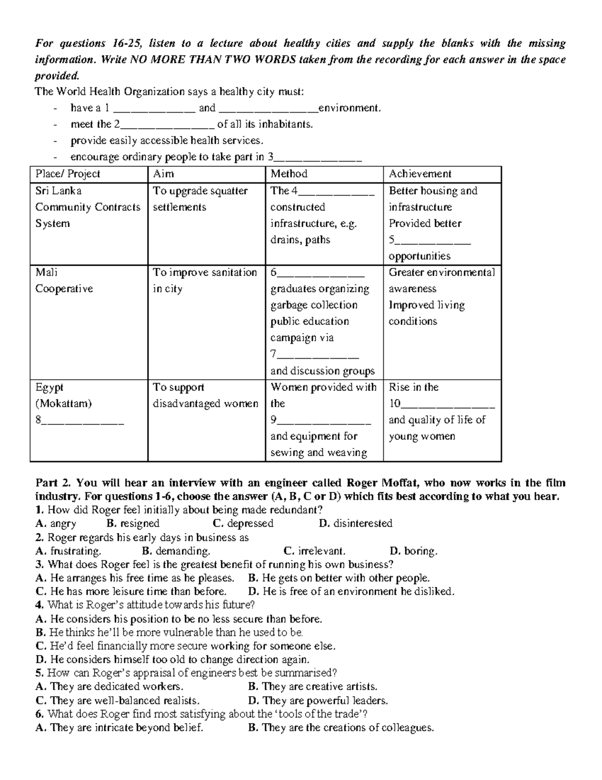 Healthy Cities & Career Choices: Lecture Notes (Course Code: 8.5) - Studocu