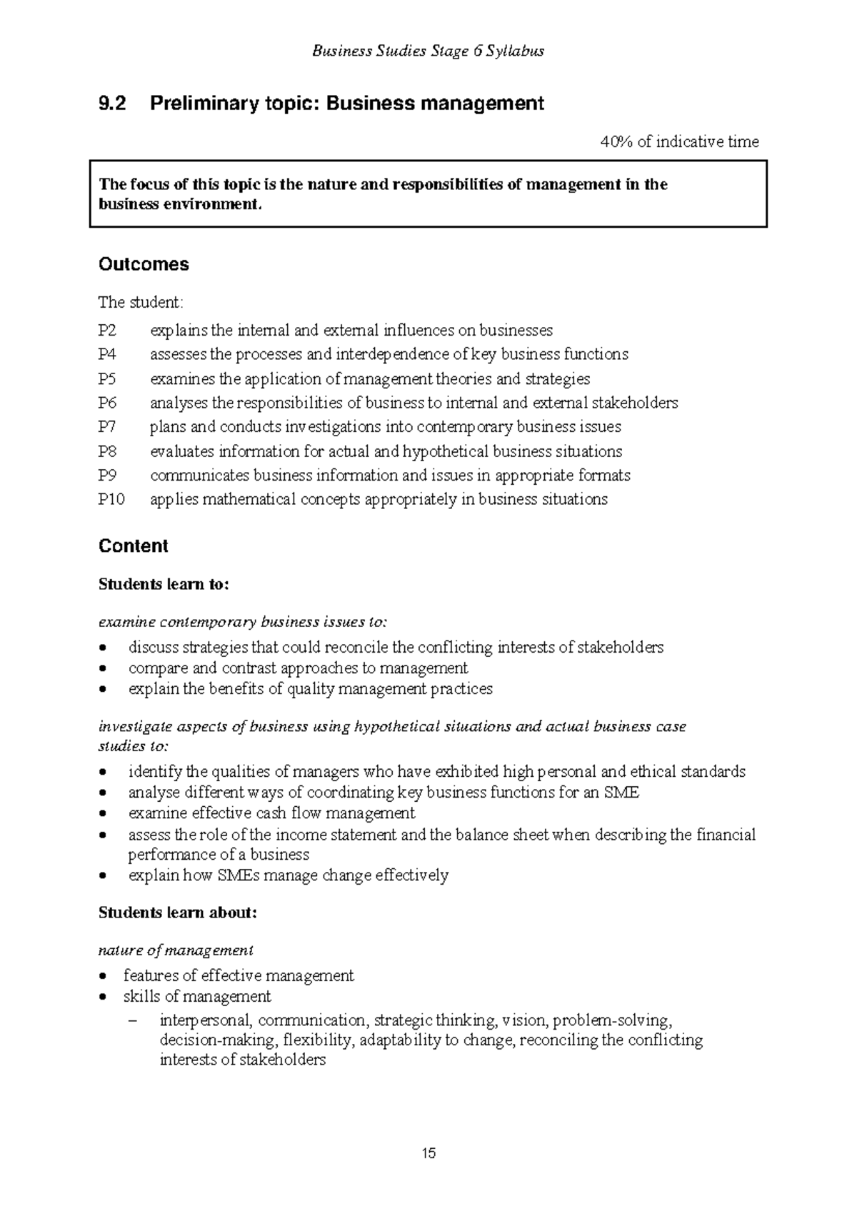 Business Studies 9.2: Management Responsibilities & Strategies - Studocu