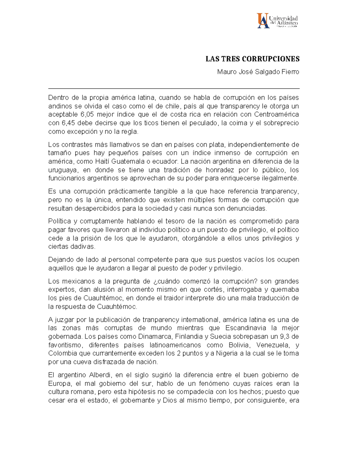 Las Tres Corrupciones - Mauro Salgado - LAS TRES CORRUPCIONES Mauro José Salgado Fierro Dentro ...