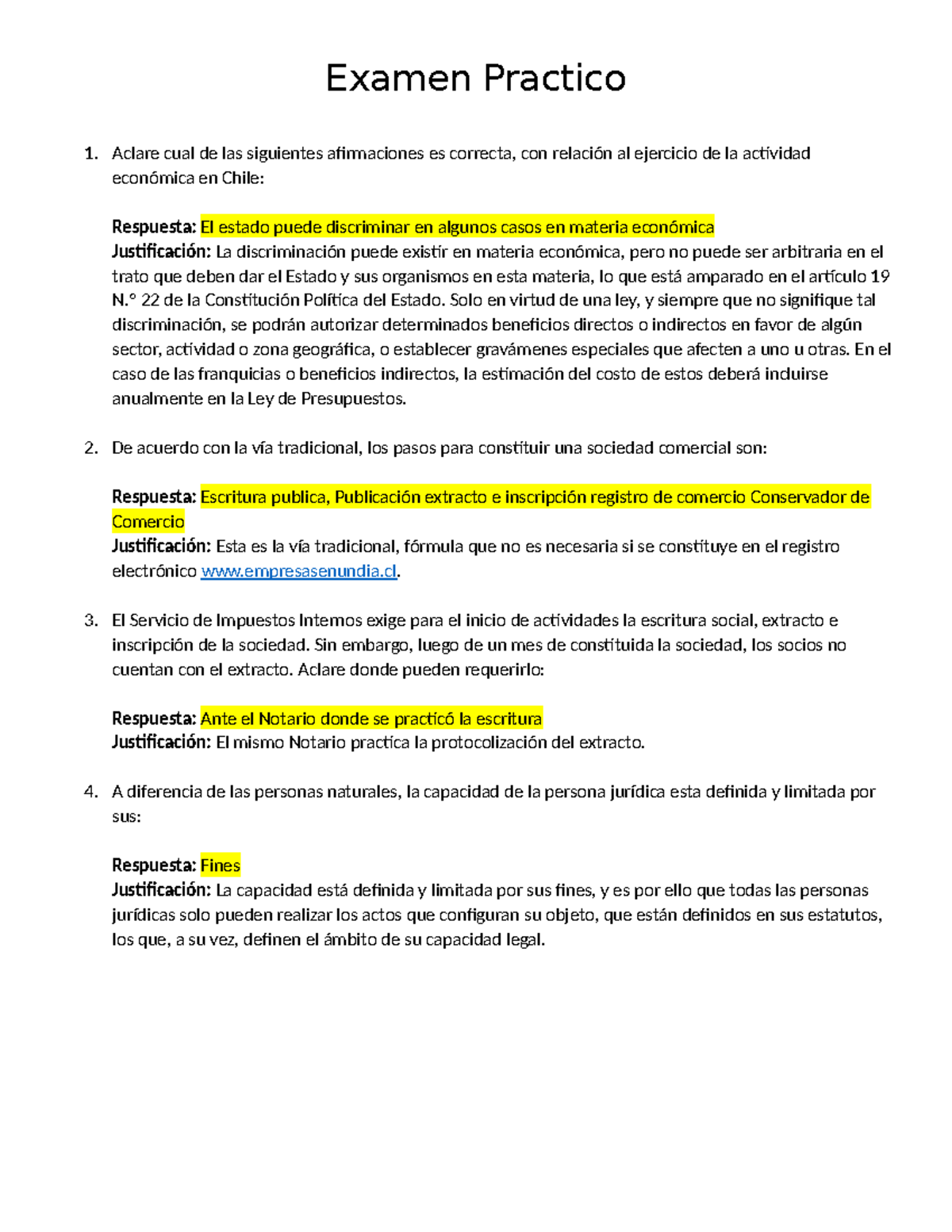 Examen Practico - Examen Practico Aclare cual de las siguientes ...