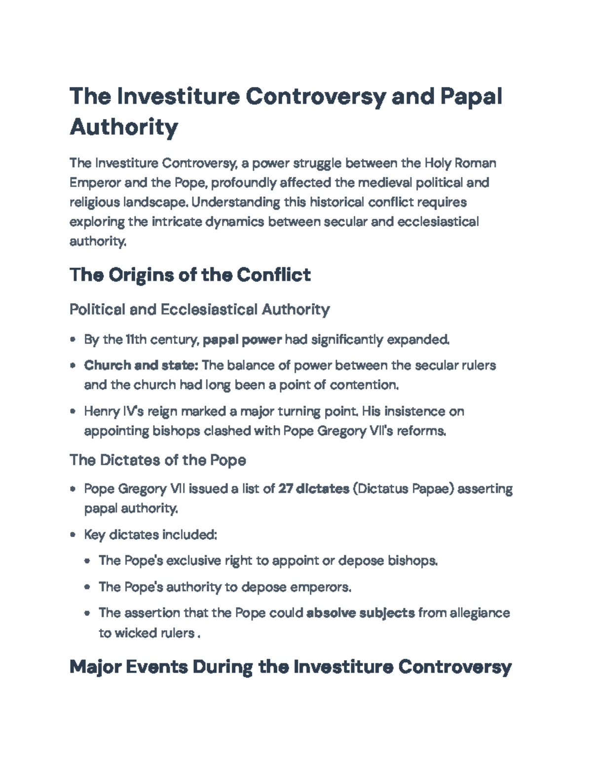 The Investiture Controversy & Papal Authority: A Medieval Conflict ...