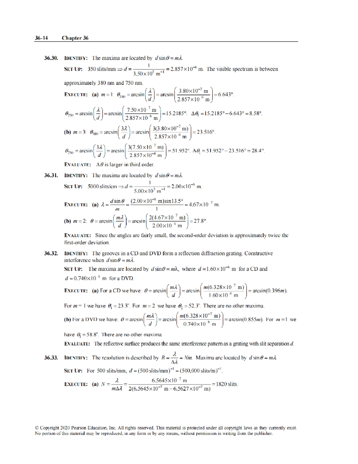 University Physics (PHYS 101) Chapter 36: Diffraction and Interference Solutions - Studocu