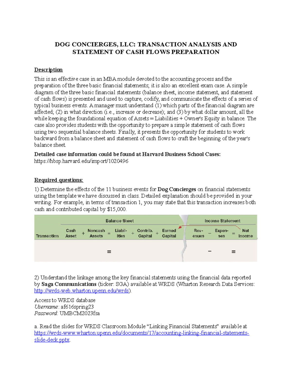 MBA Case Study: Dog Concierges, LLC - Financial Analysis & Cash Flows ...