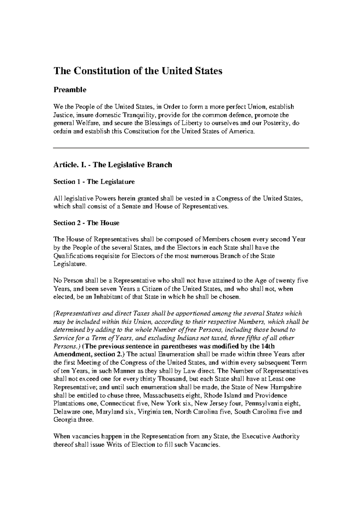 U.S. Constitution: Articles and Amendments Overview - The Constitution ...