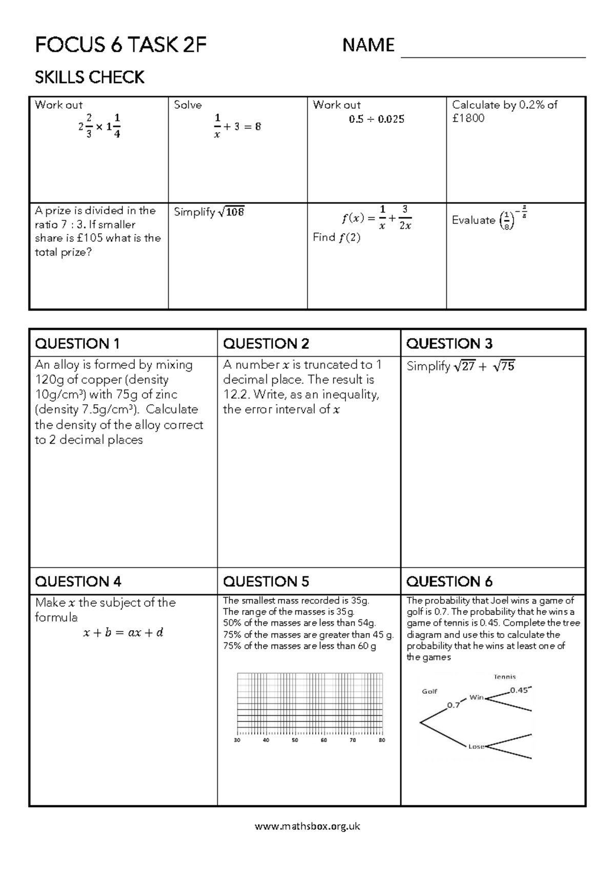 Focus 6 2F - Skills Check & Problem Solving Tasks - Studocu