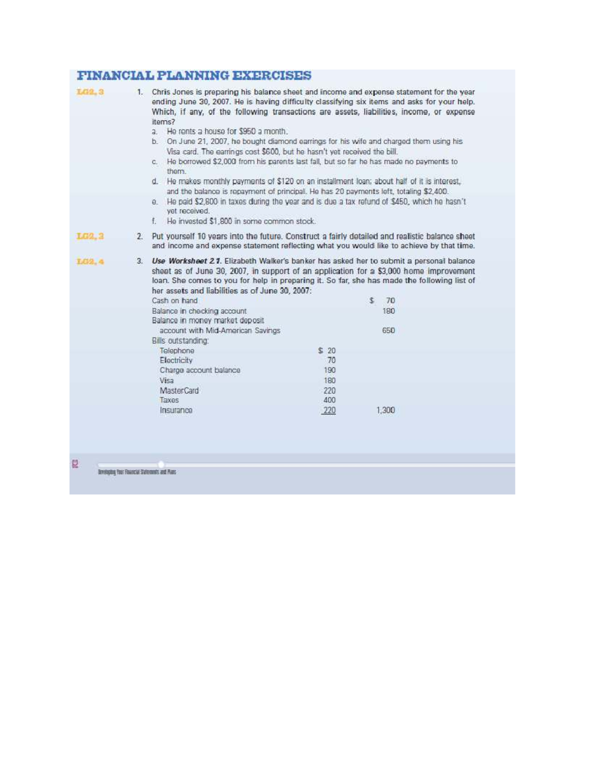 Financial Planning Case Study: LG2, 3, 4 Analysis and Exercises - Studocu