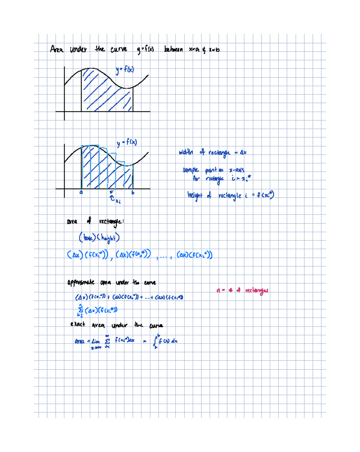 Math 101 Final Exam Notes on Area Under the Curve Concepts - Studocu