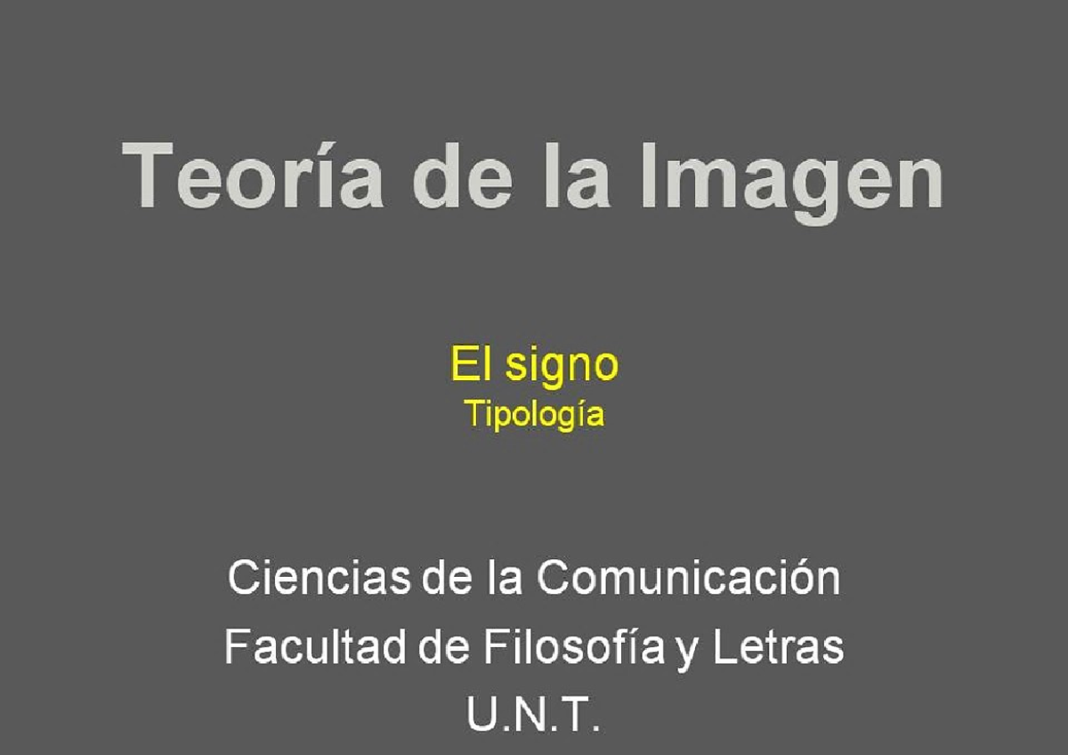Tipología de Signos Visuales en Teoría de la Imagen - CC-12 - Studocu