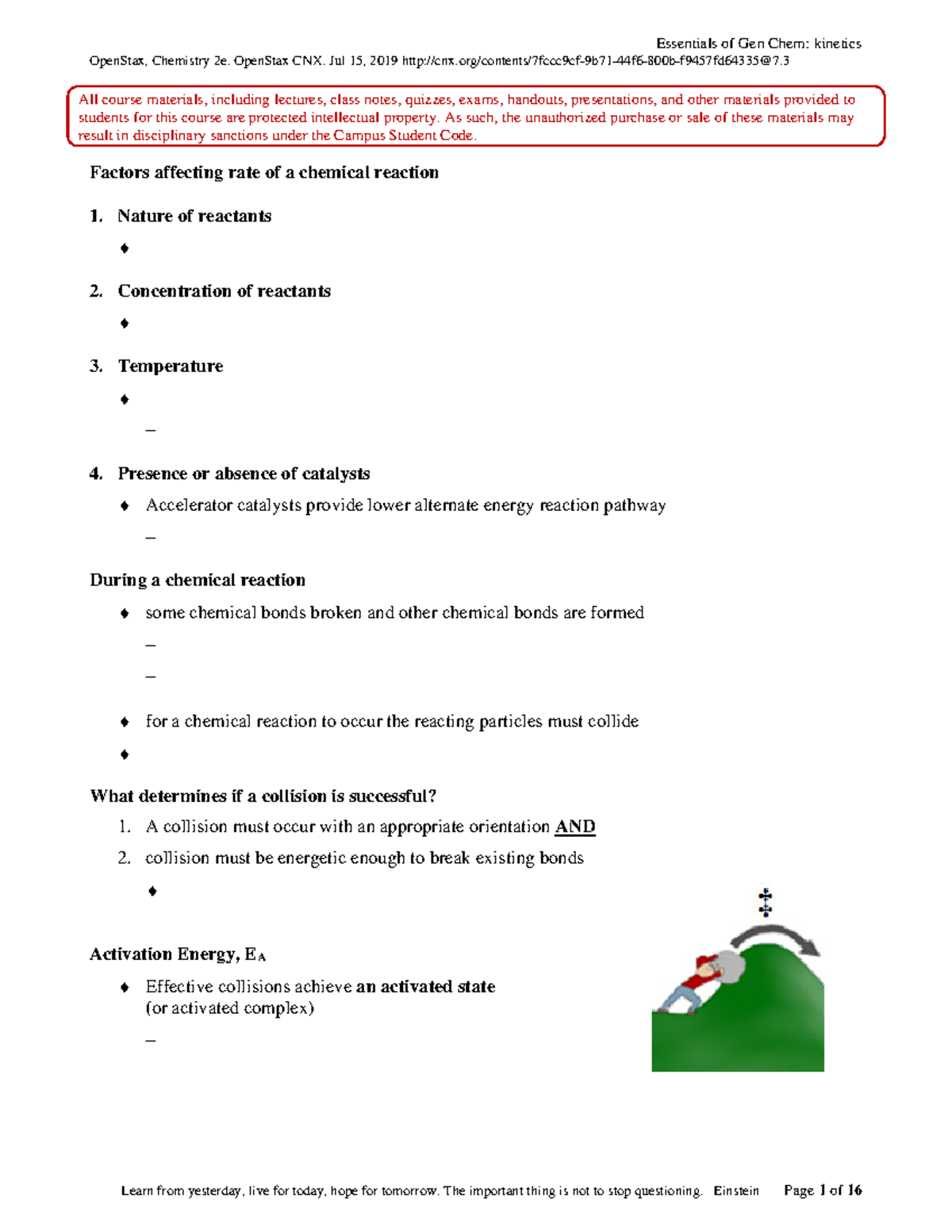 Essentials of Gen Chem: Kinetics Notes (Chem 12) - Studocu