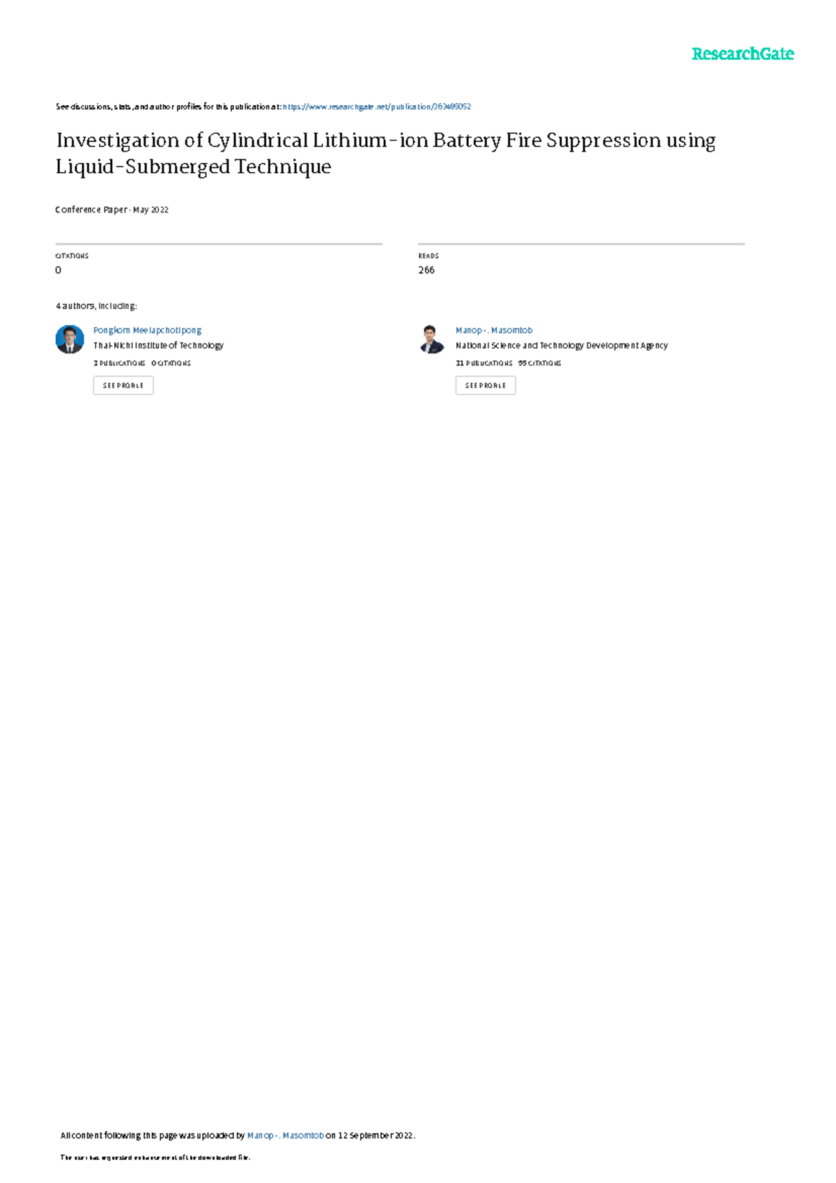 Investigating Fire Suppression in Cylindrical LIBs Using Liquid ...