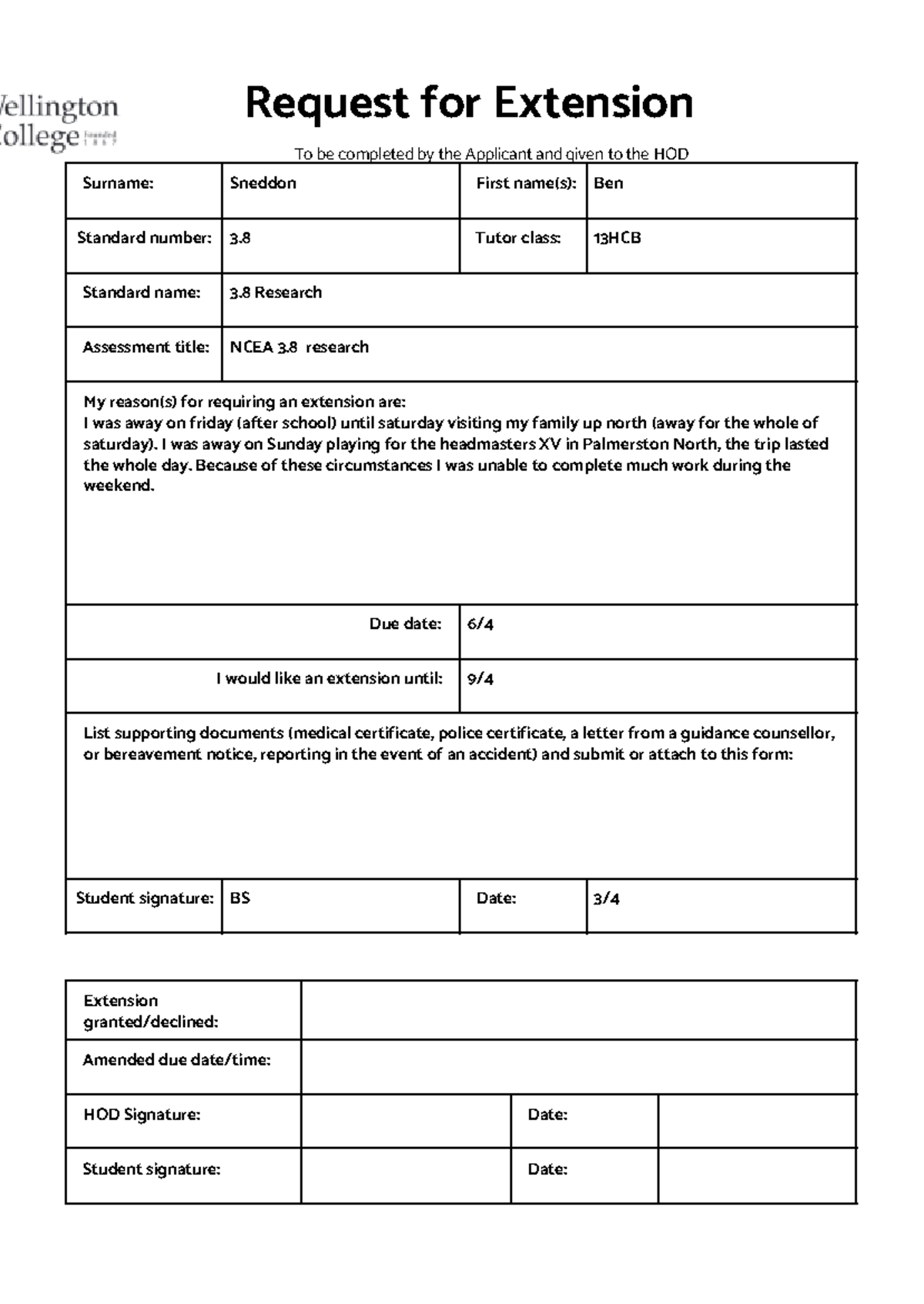 Extension Application Form Fillable (3) - Request for Extension To be ...