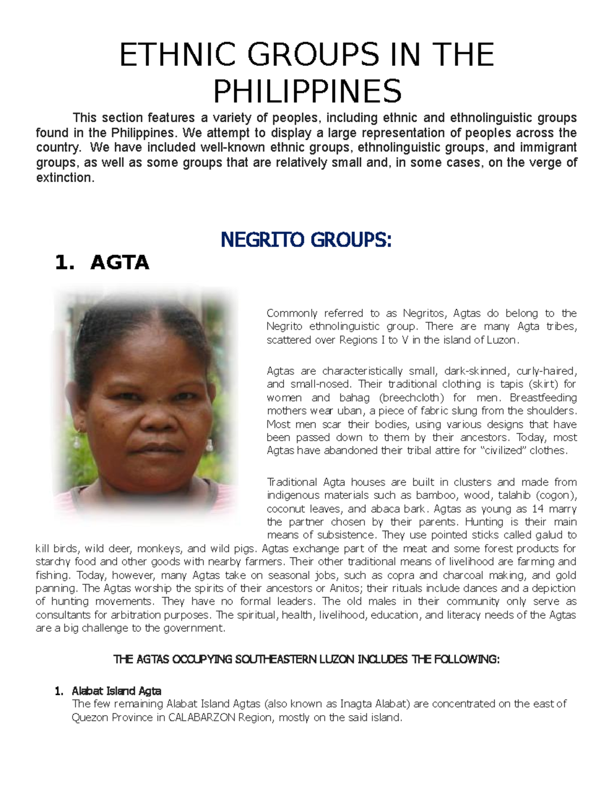 Negrito Groups: An Introduction to Philippine Indigenous Communities ...