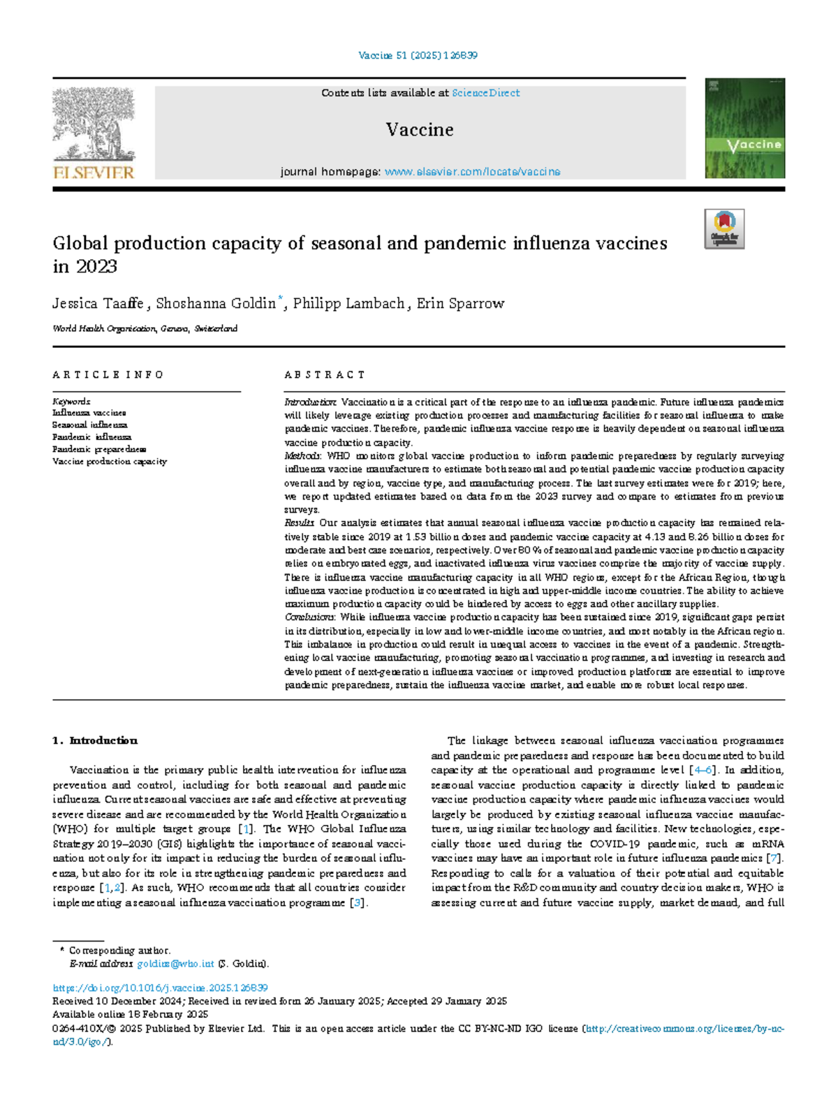 Global Influenza Vaccine Production Capacity Update 2023: WHO Insights ...