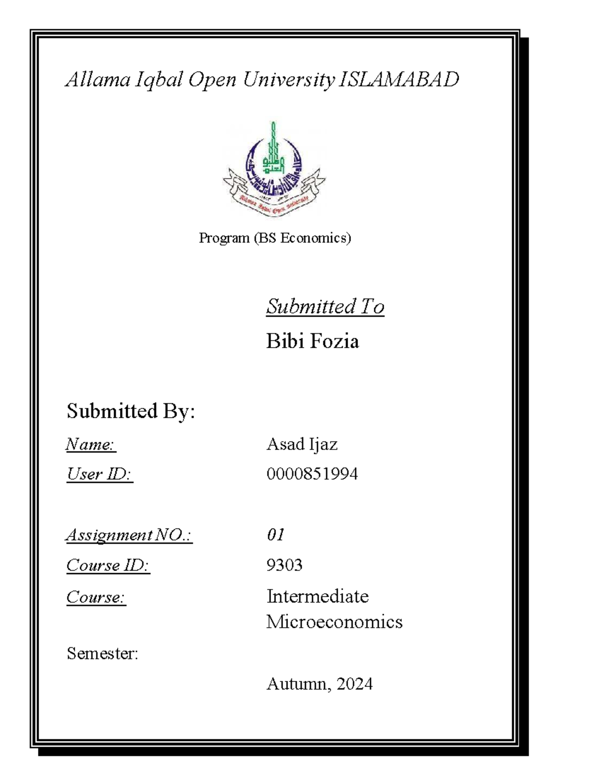 Utility Functions and Consumer Choice in Microeconomics (9303) - Studocu