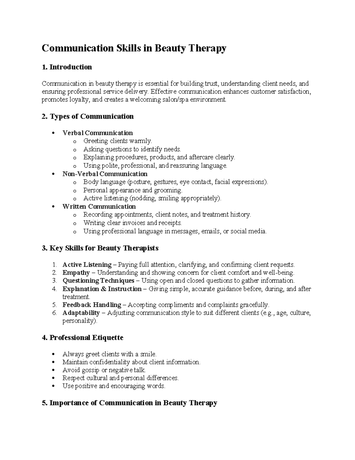 Communication Skills in Beauty Therapy: Essential Techniques and Tips ...