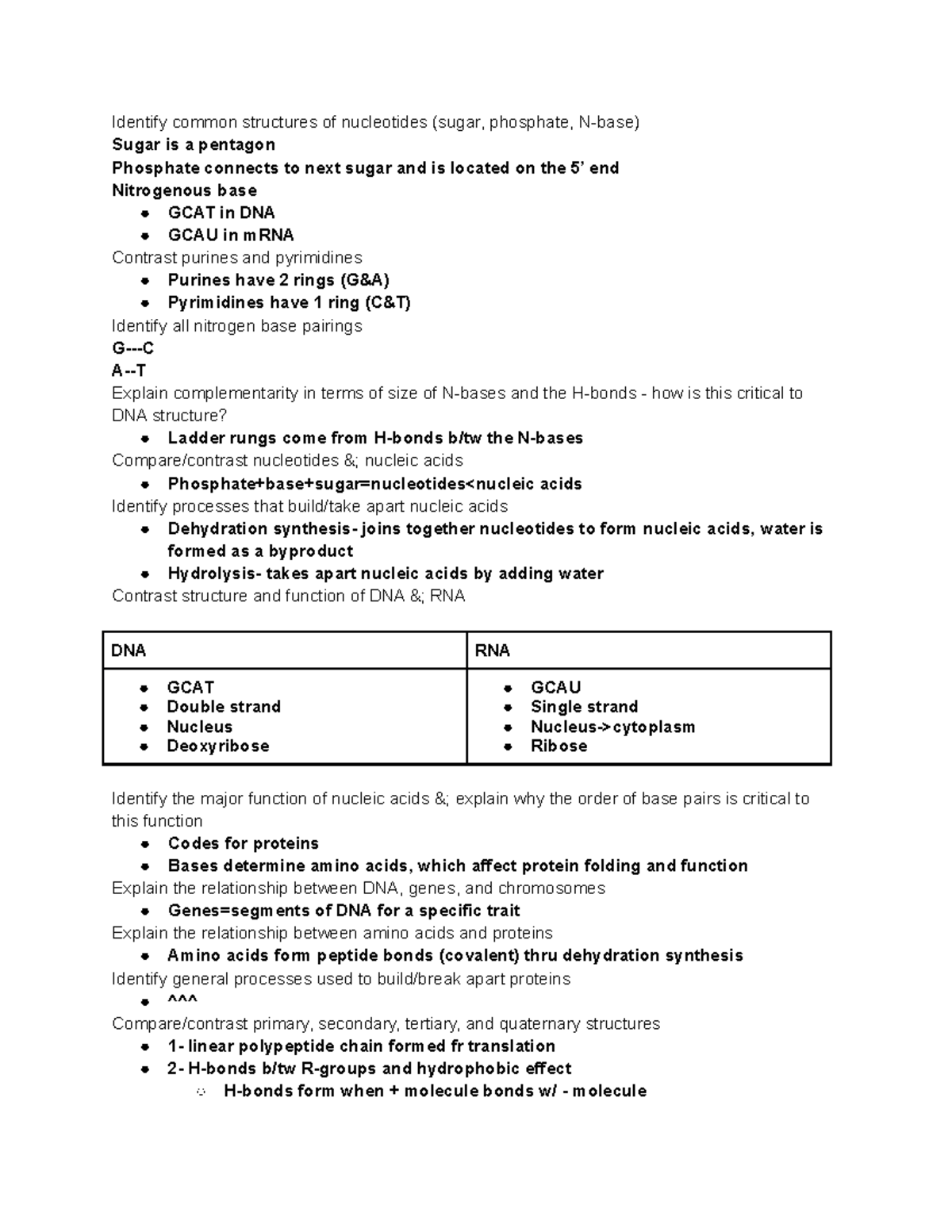DNA Protein synthesis Gene expression etc - Identify common structures ...