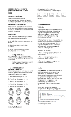 Grade 7 Final Erunt Pretest - 2 ND QUARTER EXAMINATION MATHEMATICS 7 ...