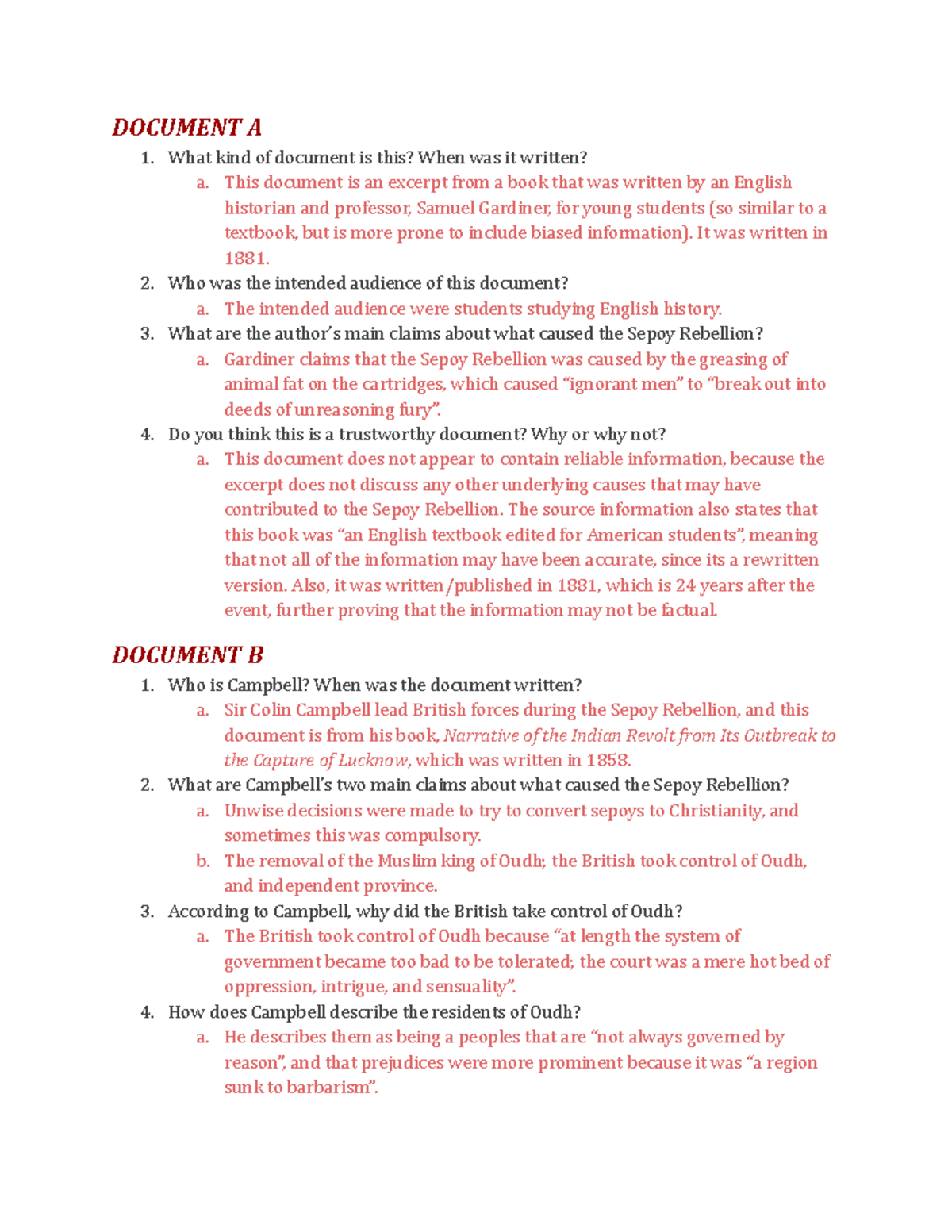 causes of the Sepoy Rebellion: A Comprehensive Analysis (HIST 101 ...