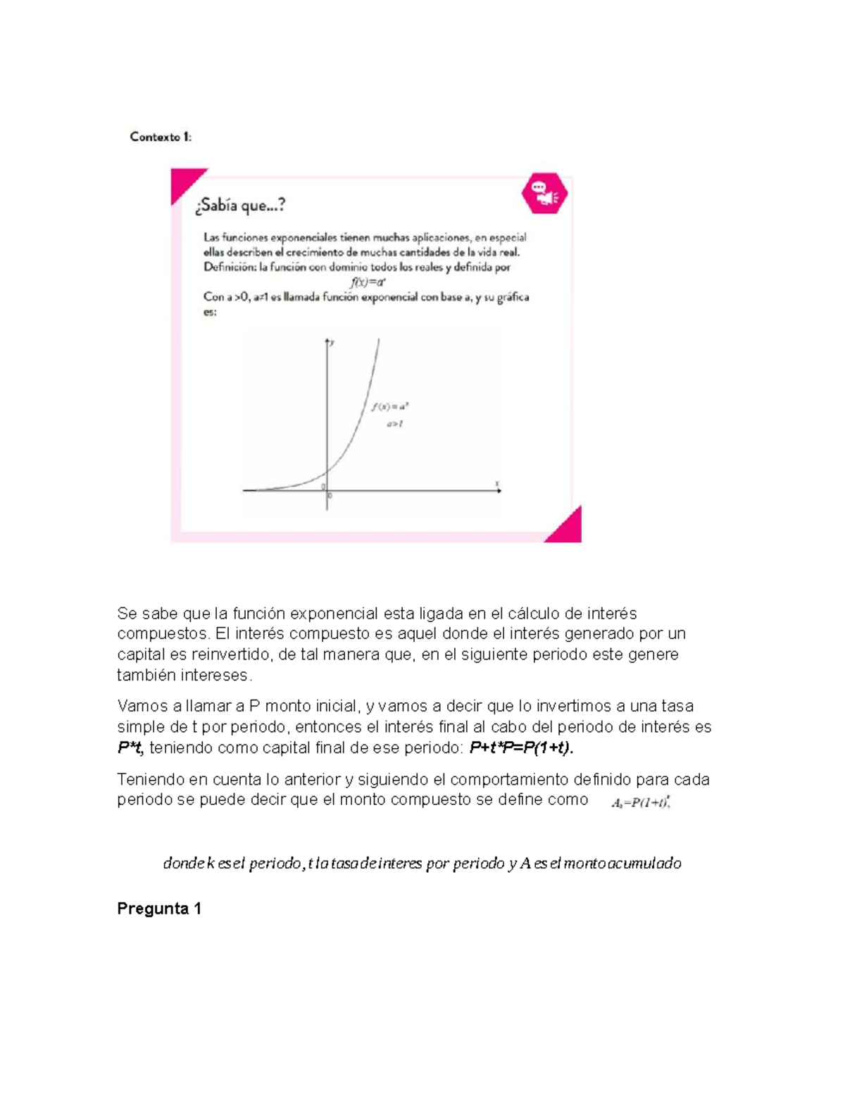 Análisis de la Función Exponencial en Interés Compuesto - Cálculo - Studocu