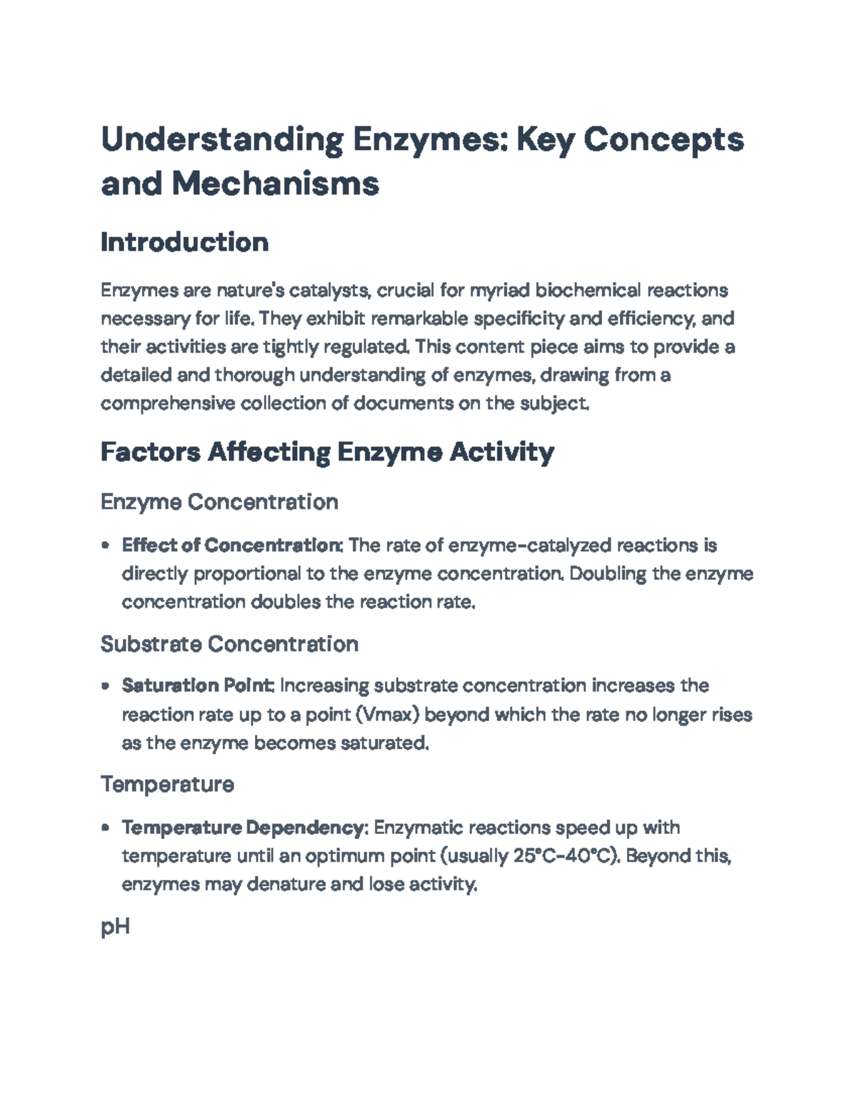 Understanding Enzymes: Mechanisms, Regulation, and Clinical Relevance - Understanding Enzymes ...