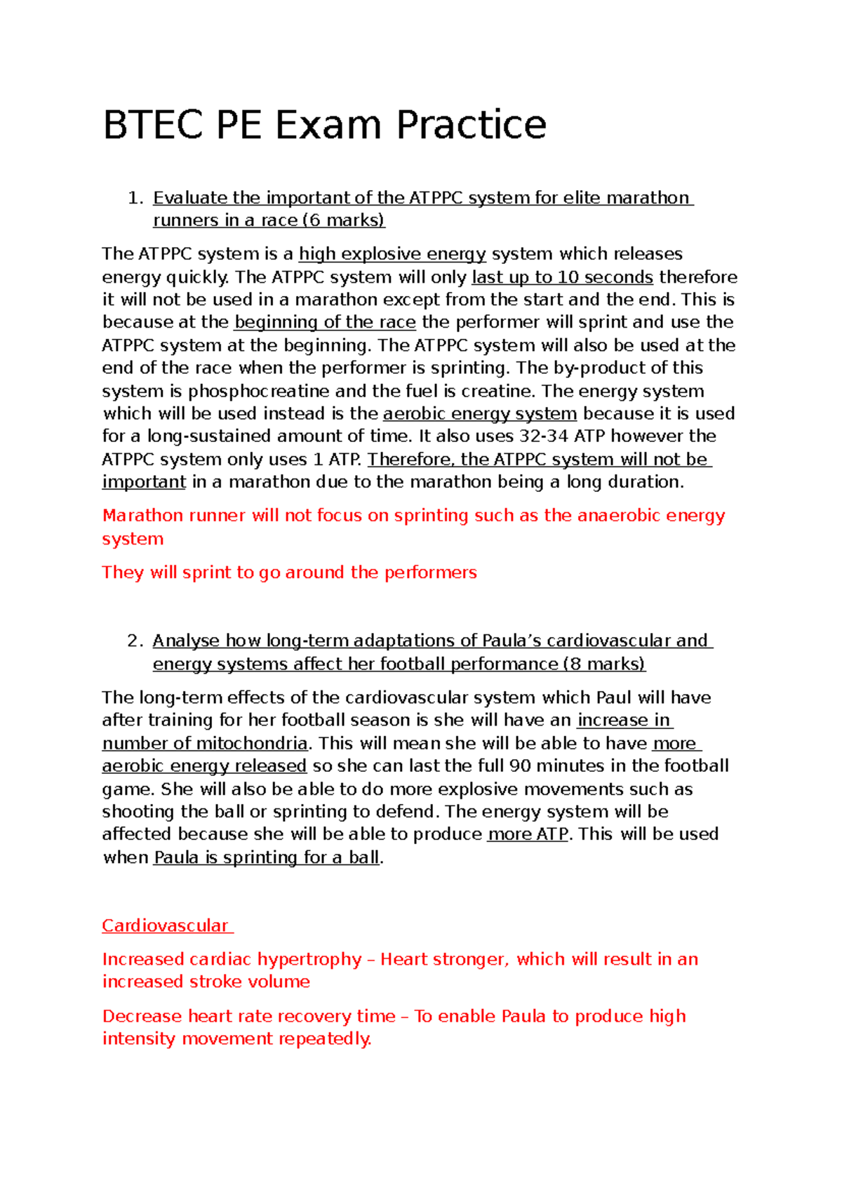 BTEC PE Exam Practice: Key Concepts in Energy Systems & Performance ...