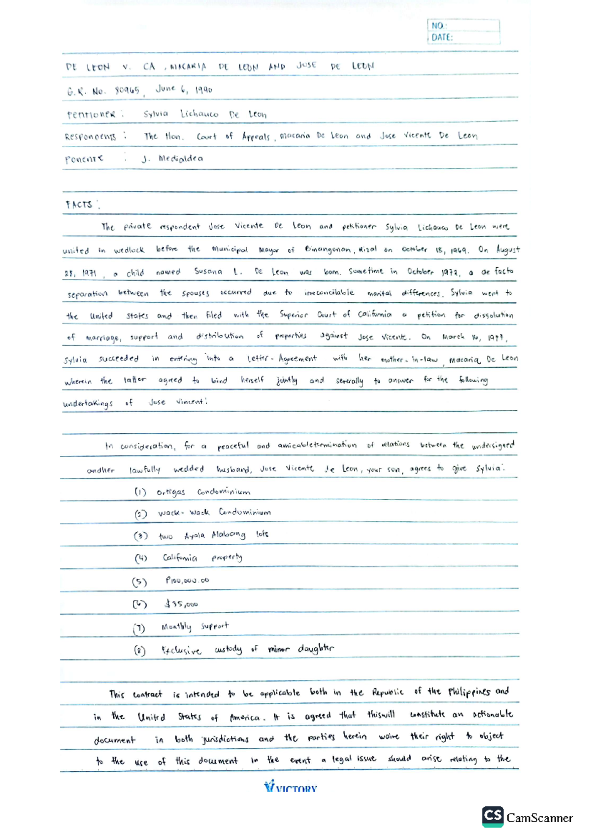 De Leon v. CA - Comprehensive Case Digest Analysis - Studocu