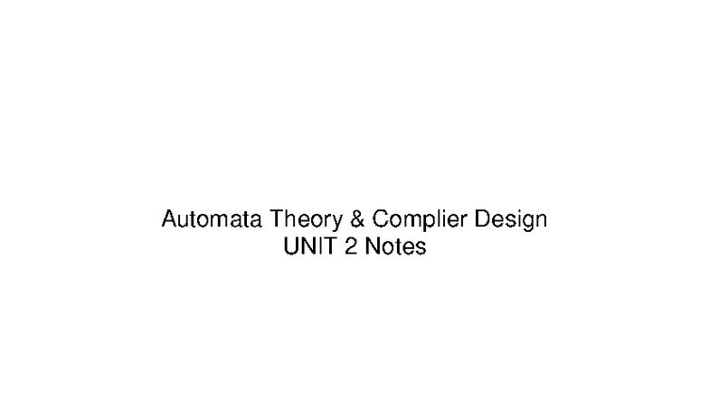 ATCD 2: Regular Expressions & Finite Automata - Final Exam Notes - Studocu