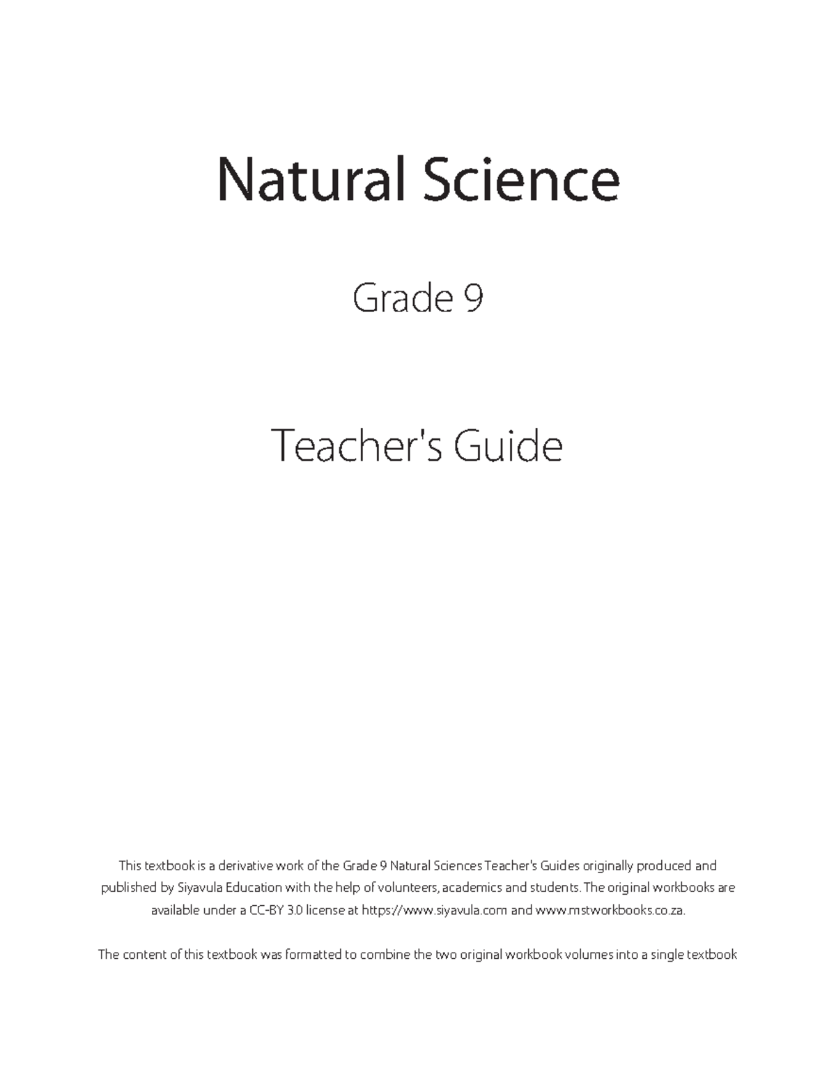 Grade 9 Natural Science Teacher's Guide: A Comprehensive Resource - Studocu