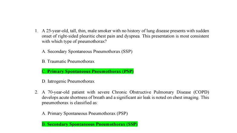 Pneumothorax Overview and Management - Case Study Notes - Studocu