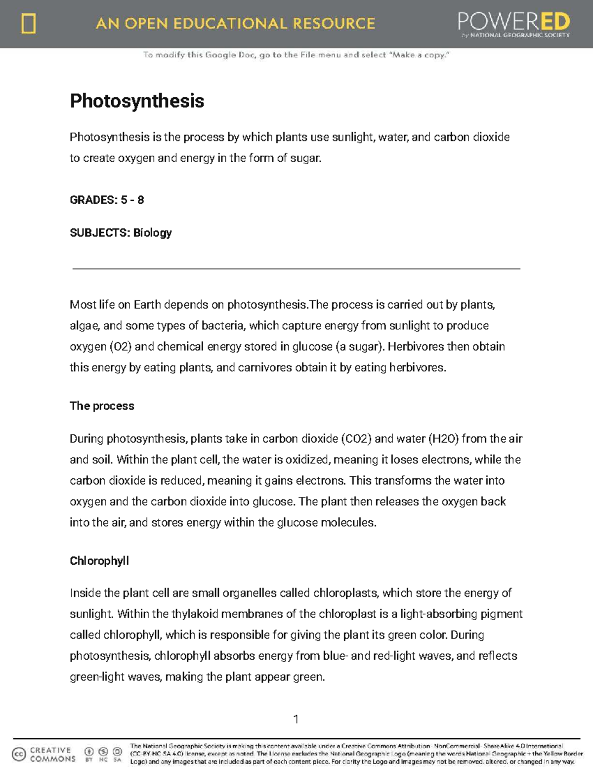 Photosynthesis Overview for Grades 5-8: Key Concepts and Processes ...