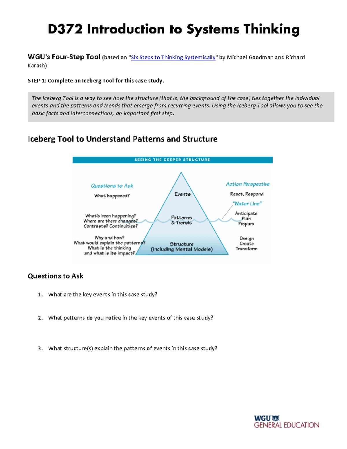 D372 Case Study: Analyzing Patterns with the Iceberg Tool - Studocu