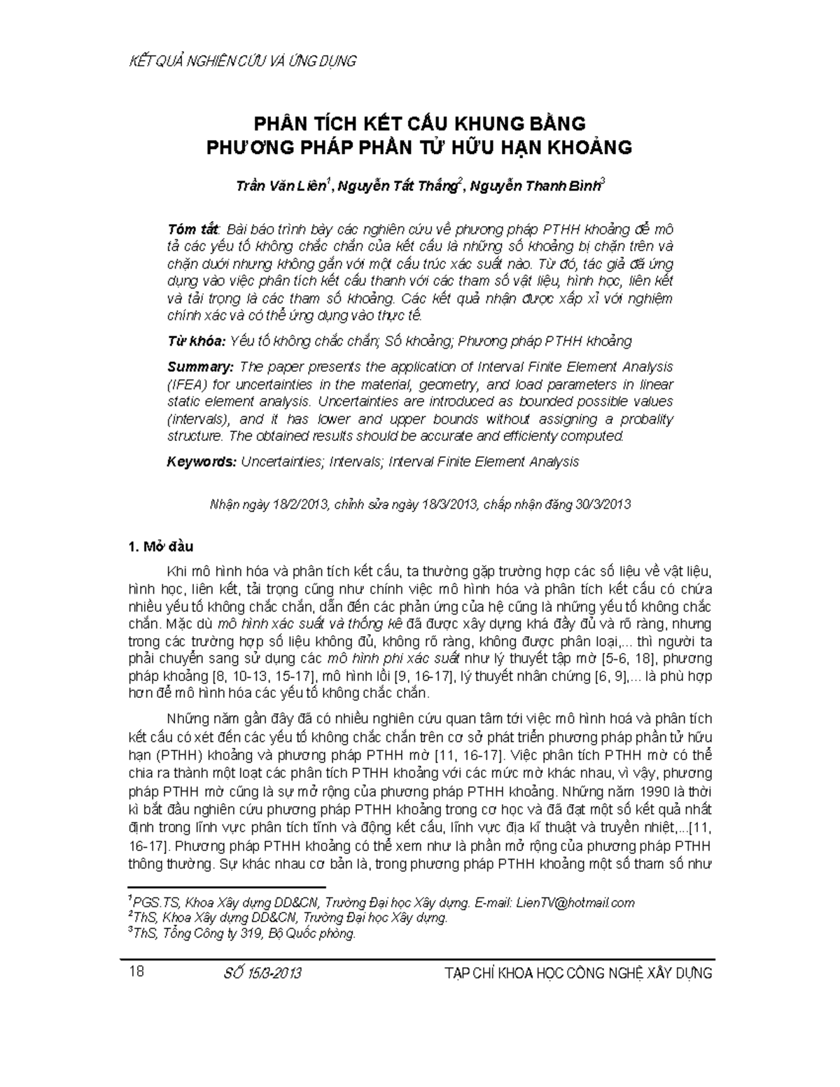 06. Phan tich ket cau khung phang - ####### 18 SË 15/3-2013 Tπp ch› khoa h‰c c ́ng ngh÷ x©y d ...