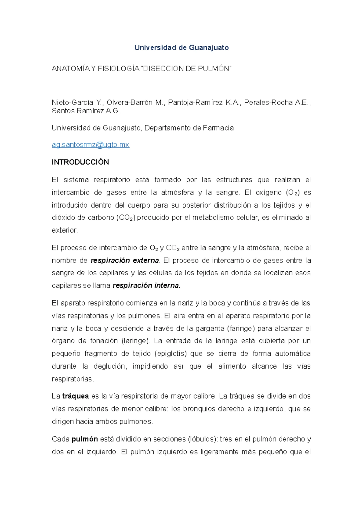 Reporte de la práctica 10 - Identificando músculos y huesos, disección ...