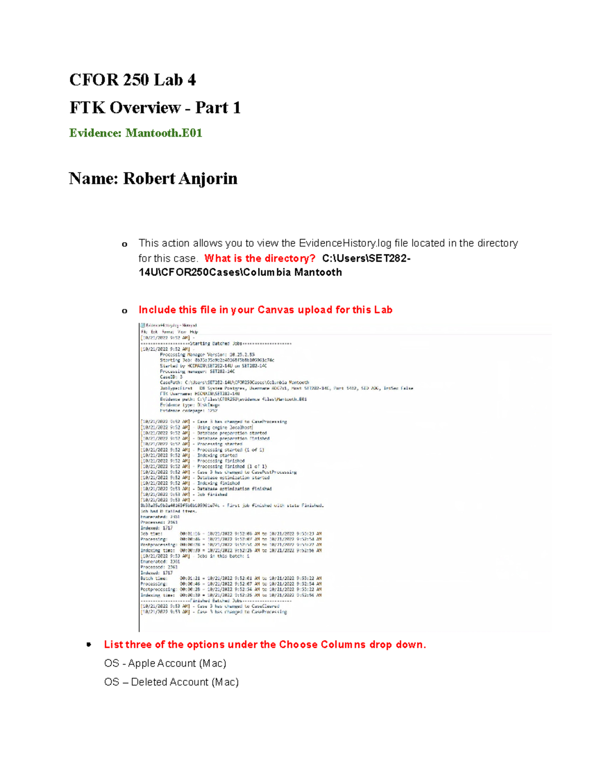 CFOR 250 Lab 4 - Complete Solutions with Screenshots & Review Questions ...