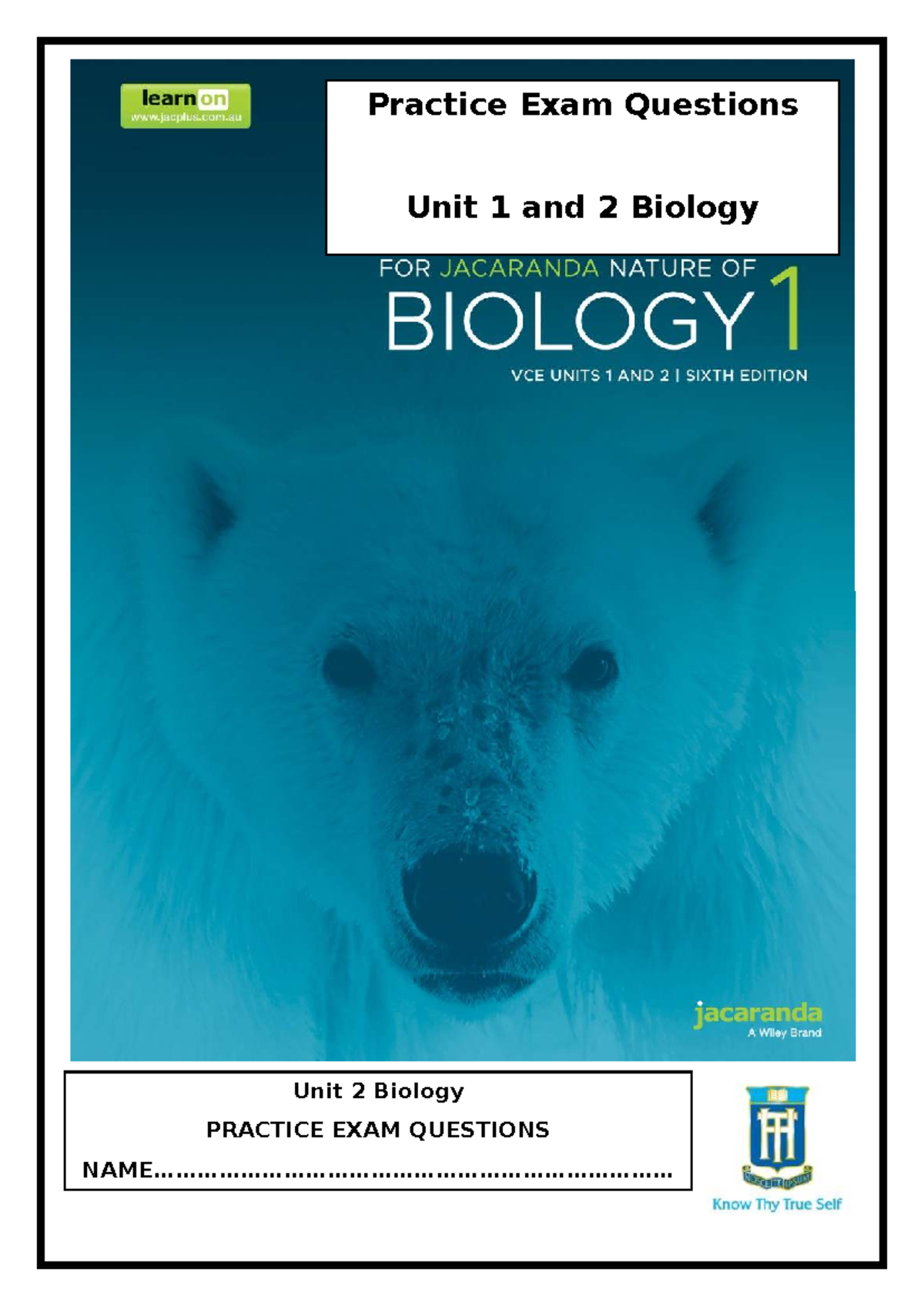Revision Material - Cells, Genetics & Immune System (Unit 1 & 2) - Studocu