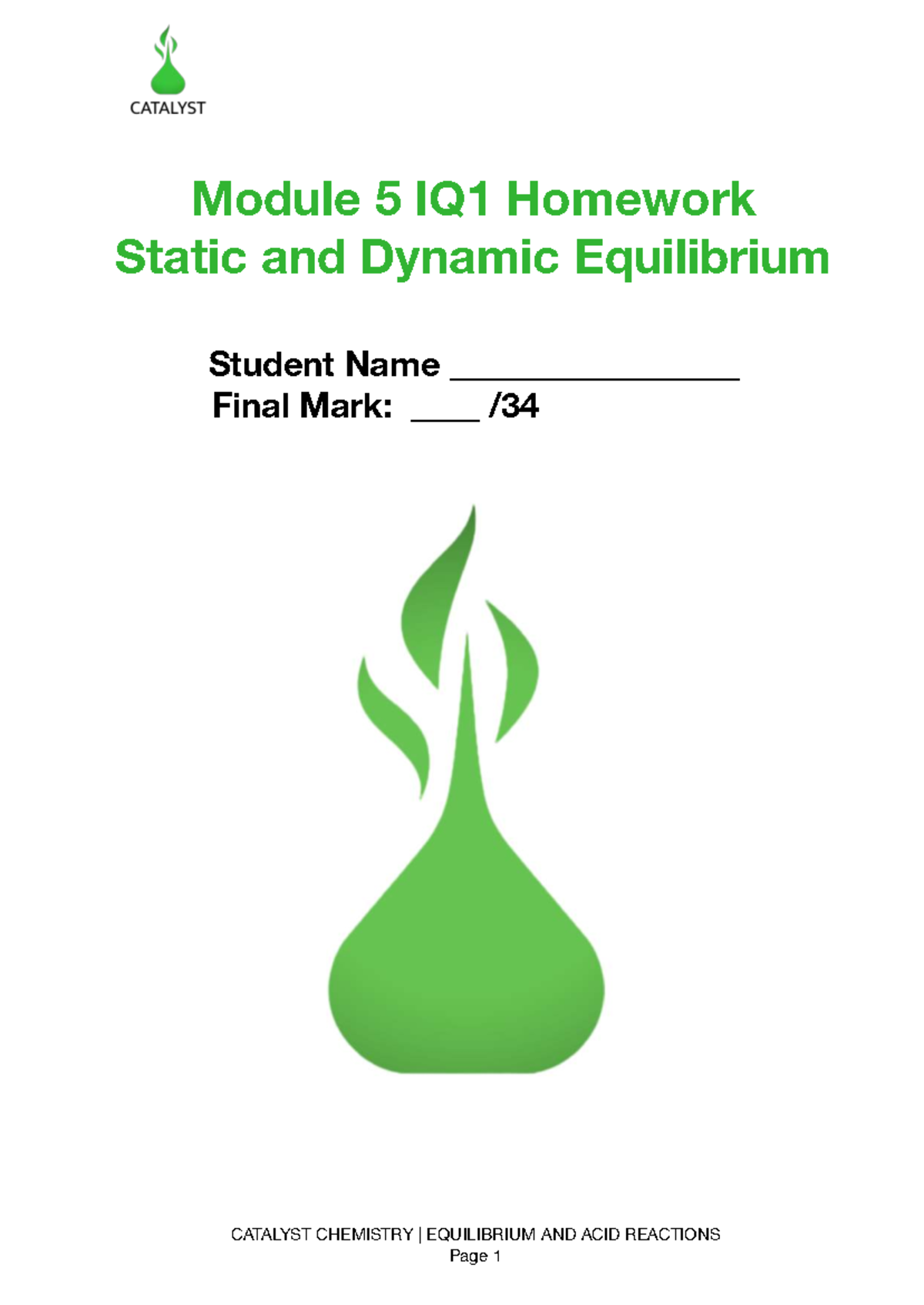 Module 5 IQ1 Homework: Static & Dynamic Equilibrium in Chemistry - Studocu