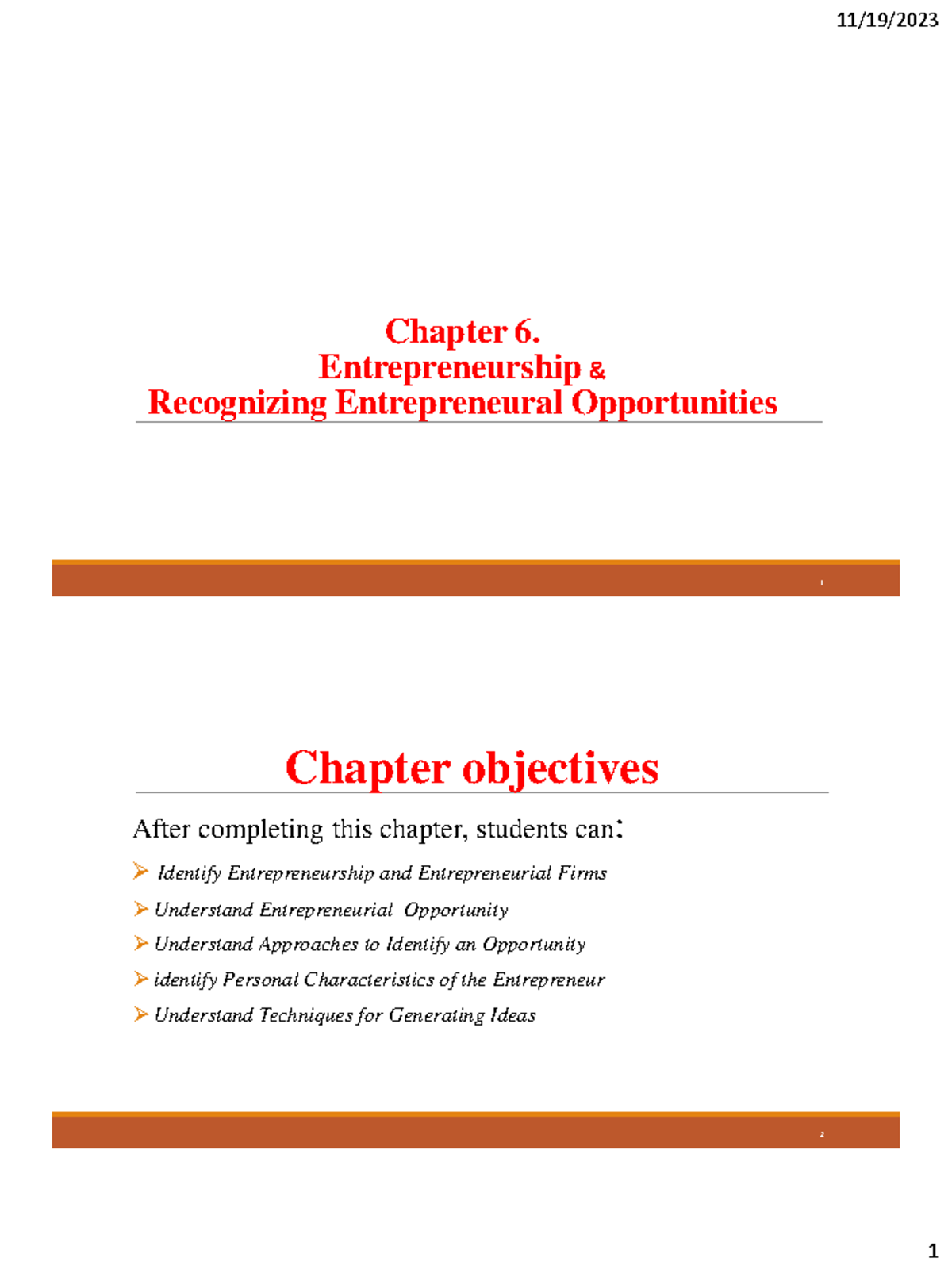 Chapter 6: Recognizing Entrepreneurial Opportunities in ...