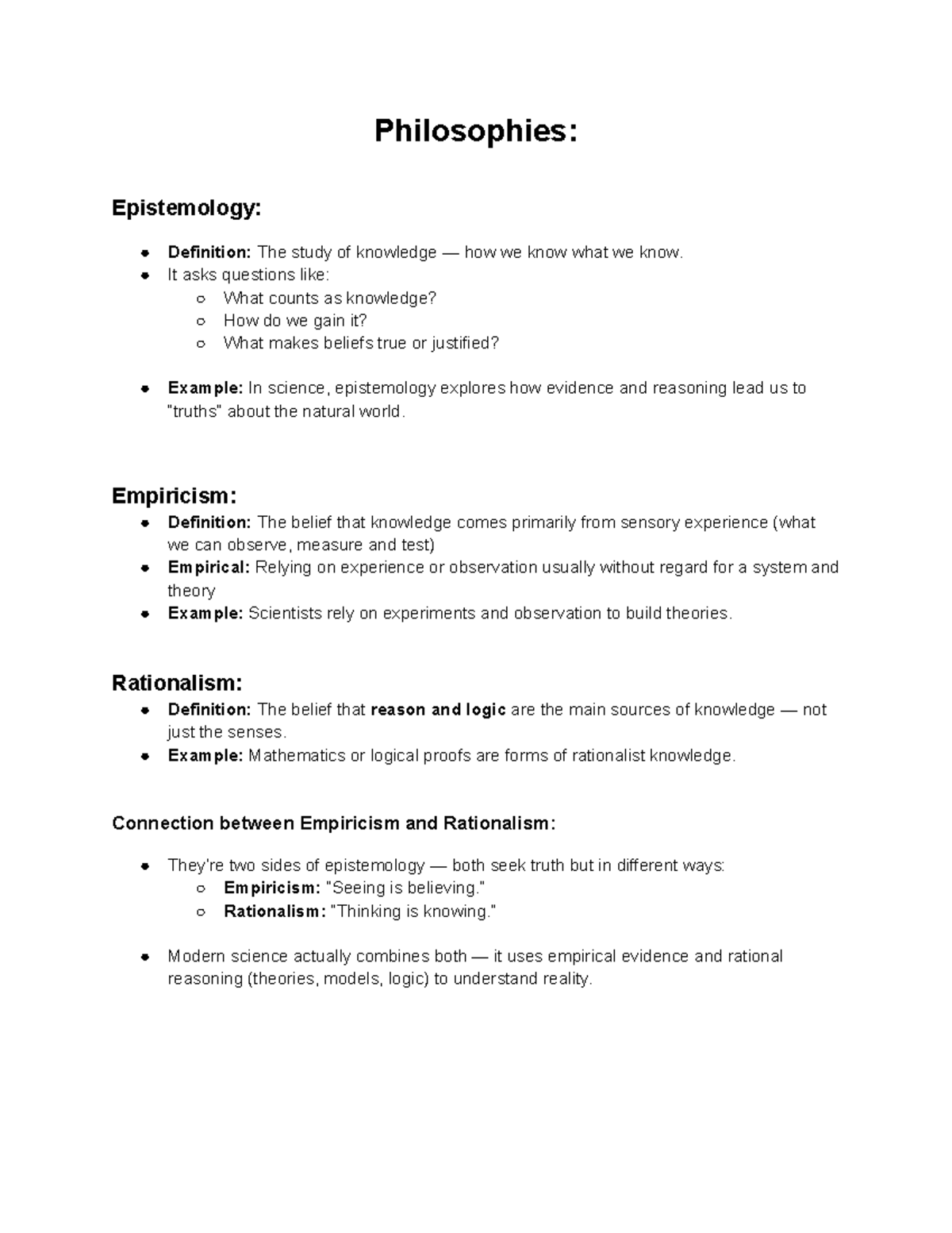 Sci X Yr12 Notes: Understanding Epistemology and Its Key Concepts - Studocu