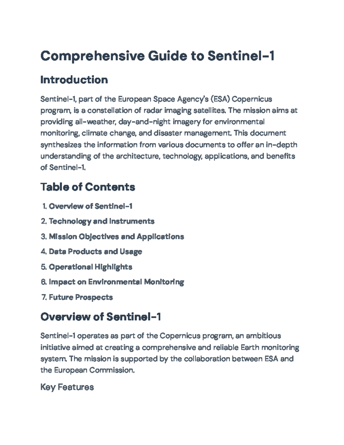 Comprehensive Guide to Sentinel-1: Architecture, Applications & Impact - Comprehensive Guide to ...