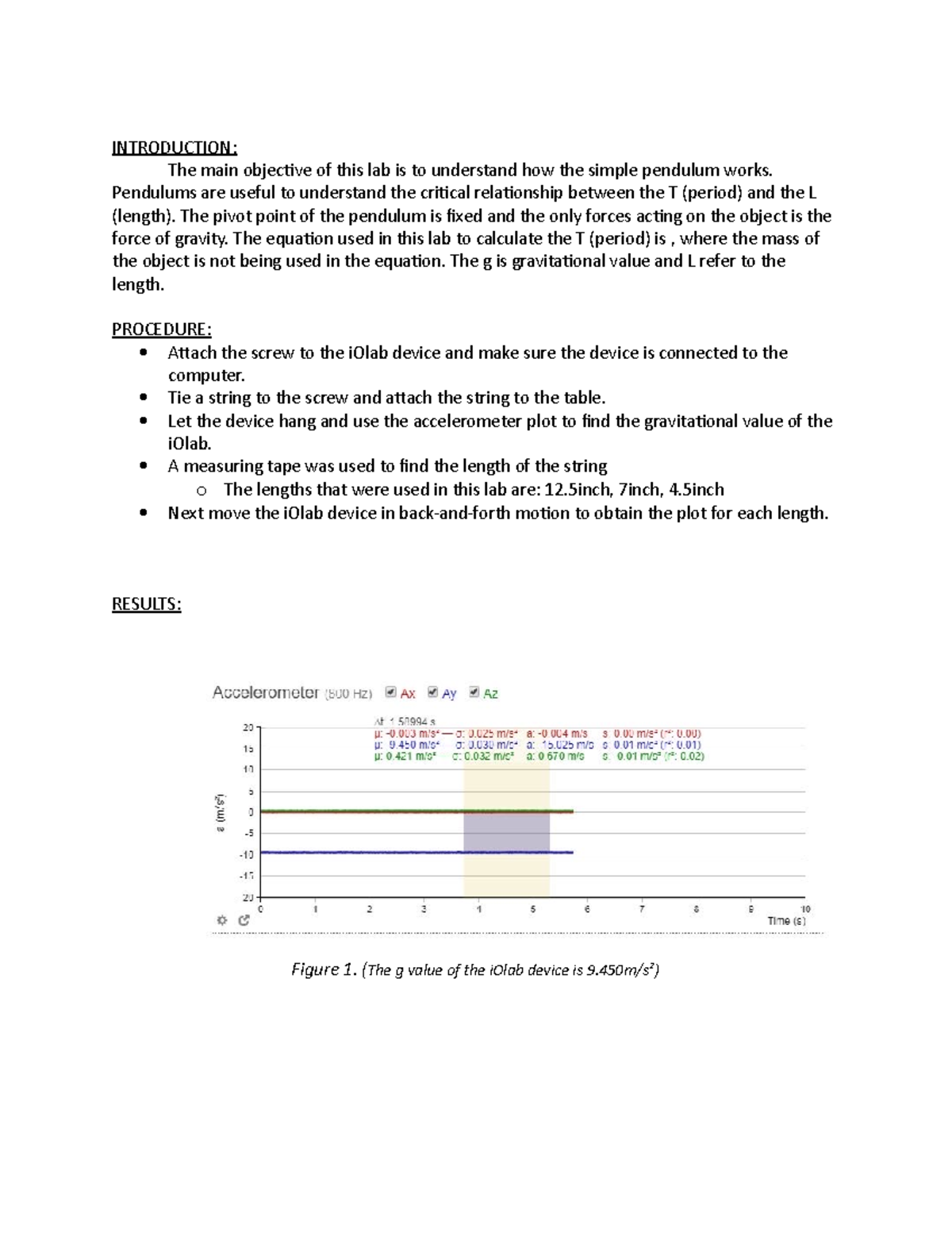 Lab #7: Understanding the Simple Pendulum and Its Period-Length ...