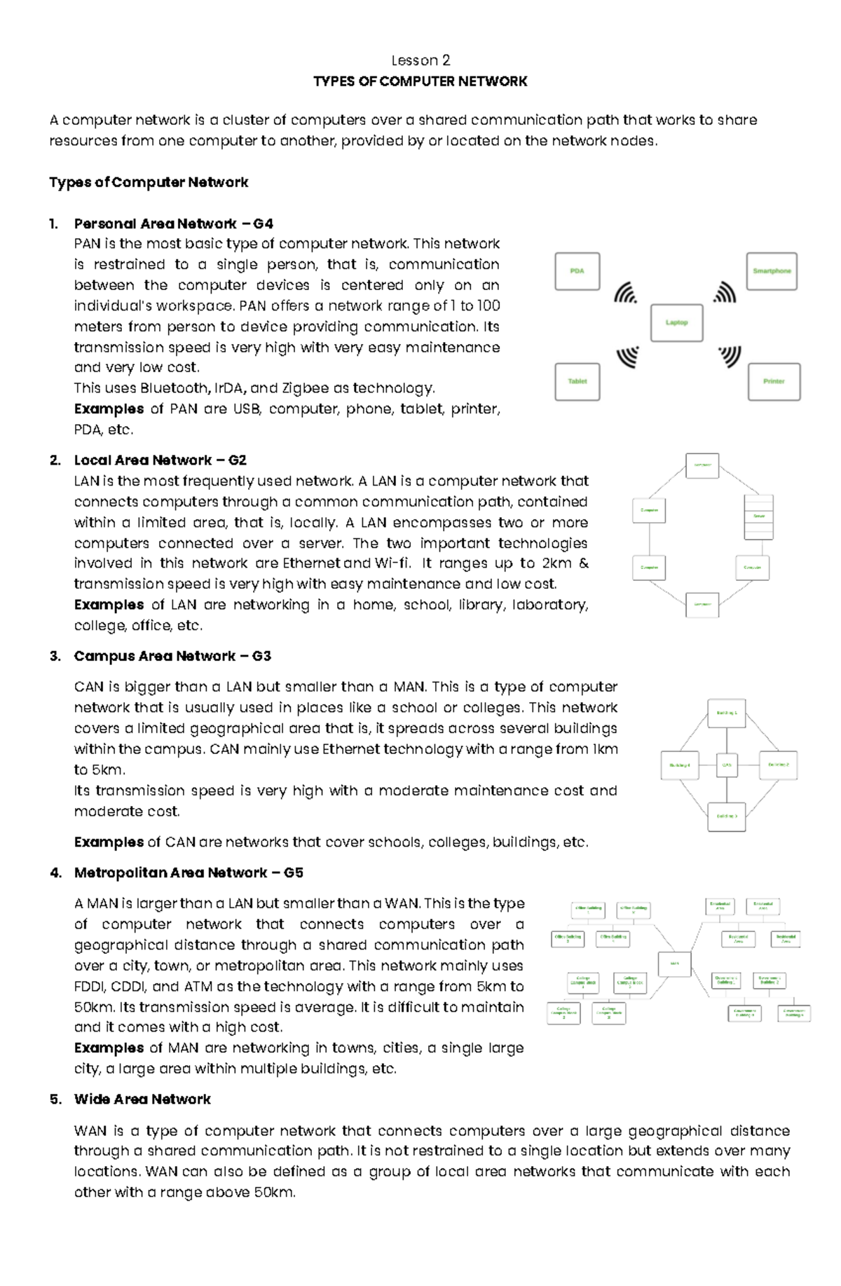 Lesson 2 - Exploring Types of Computer Networks (Networking 101) - Studocu