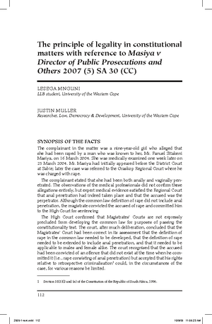 Doctrine of Common Purpose S v Thebus 2003 2 SACR 319 CC - Source ...