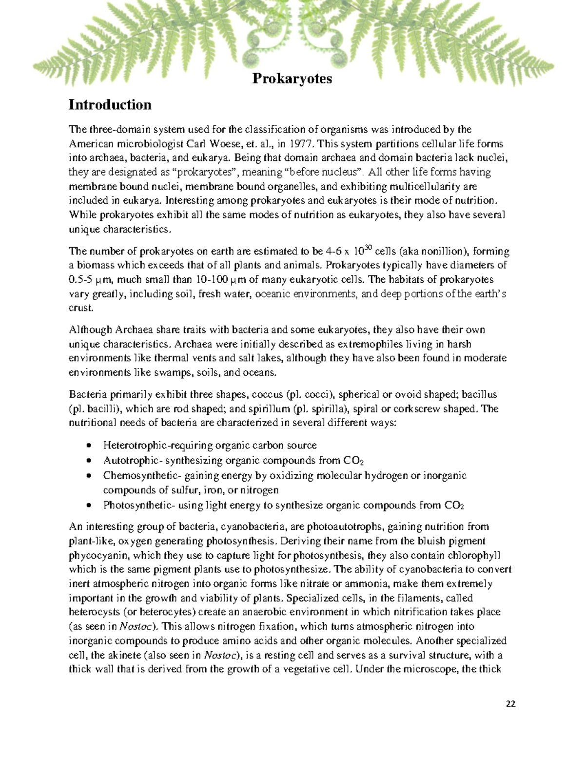 Lab 2: Prokaryotes Overview and Activities - Studocu