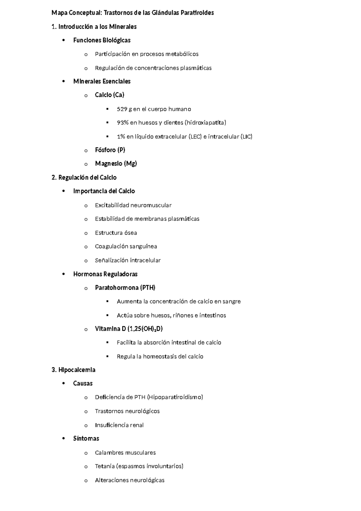 Mapa Conceptual Trastornos de las glandulas paratiroideas - fisio 2 - Mapa Conceptual ...