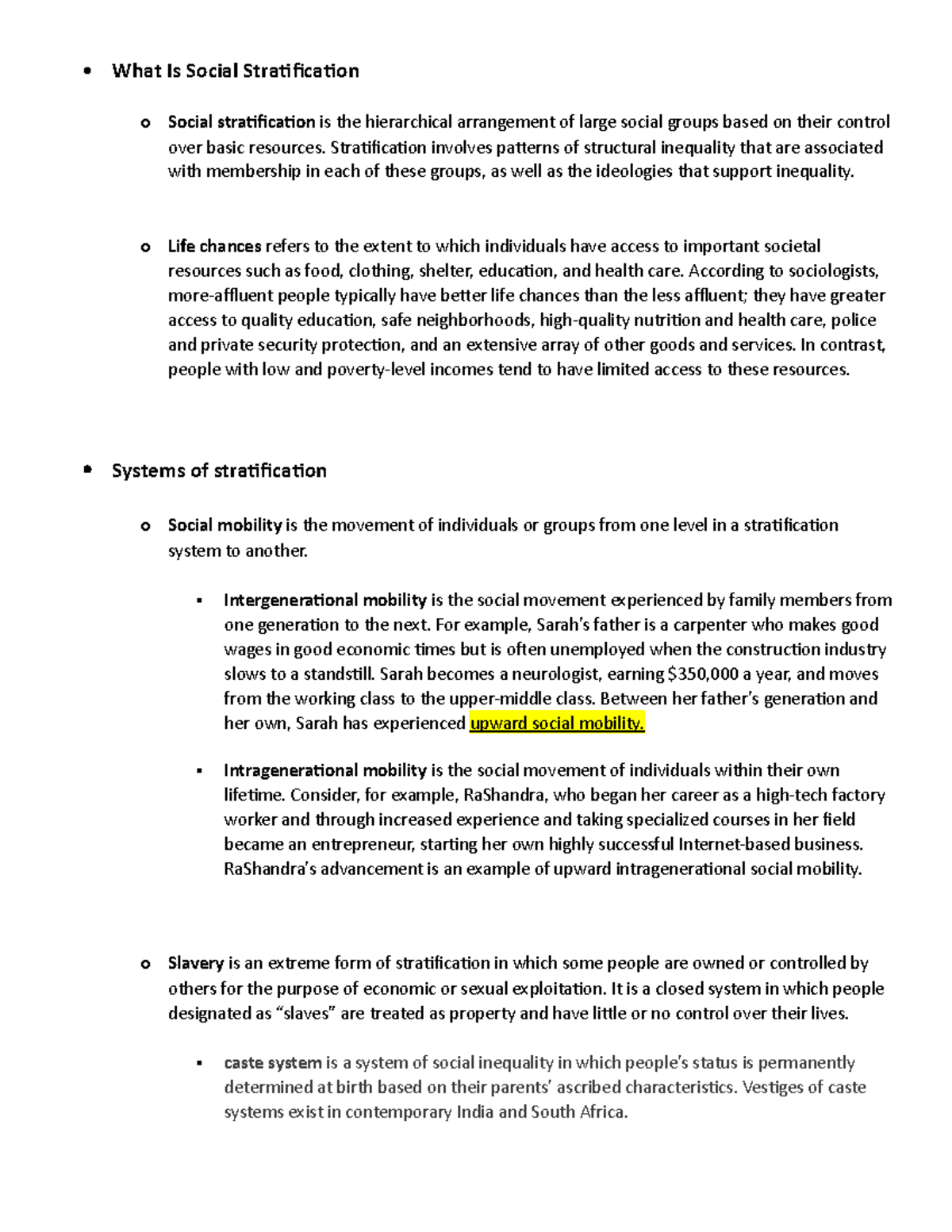 Chapter 8 Notes: Social Stratification Insights from Sociology in Our ...