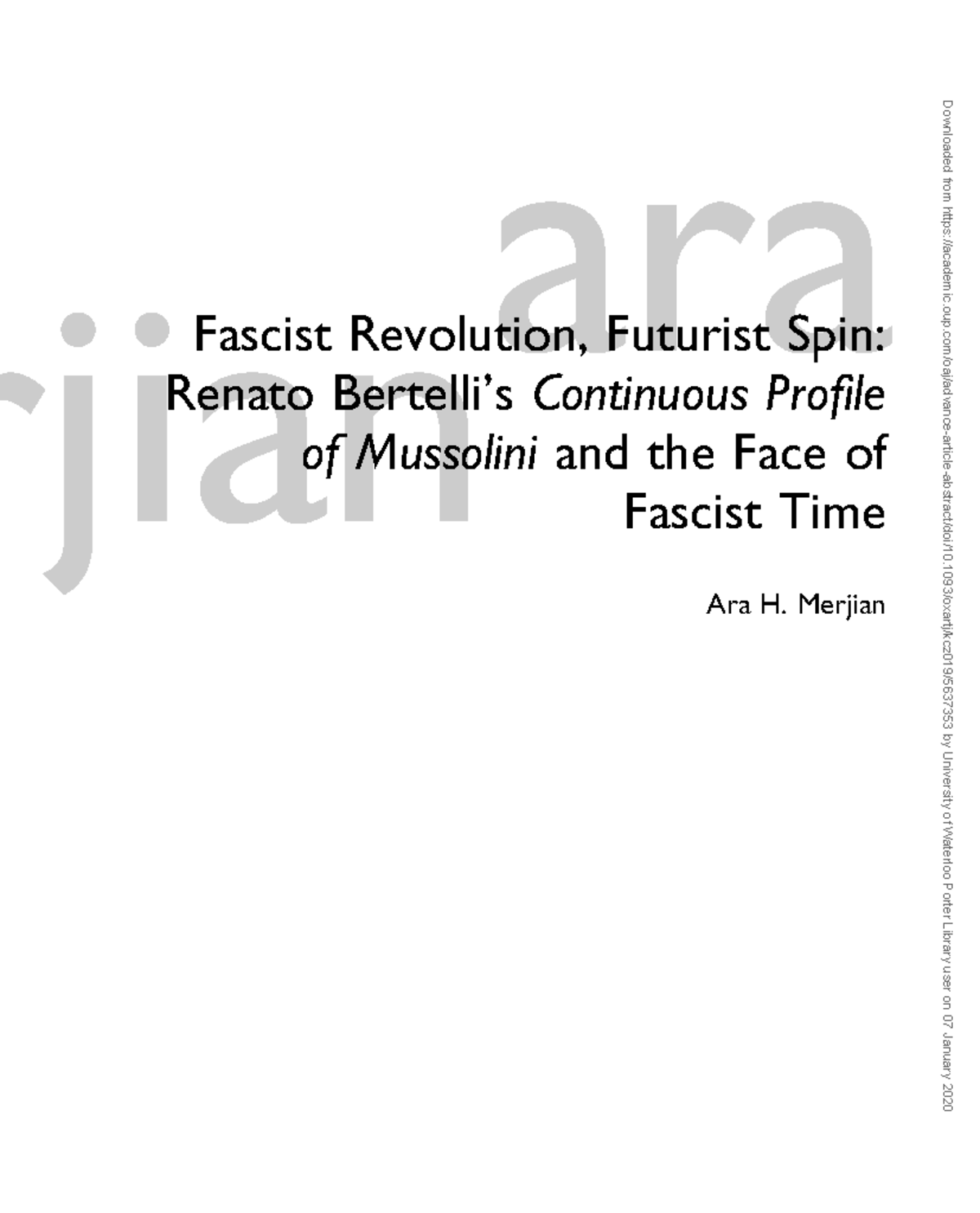 FAS 101: Fascist Revolution & Futurist Art - Mussolini's Continuous ...