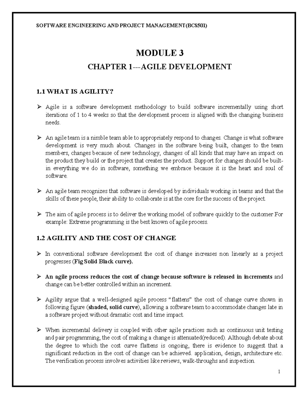 SEPM Notes (BCS501) Module 3: Understanding Agility in Software ...