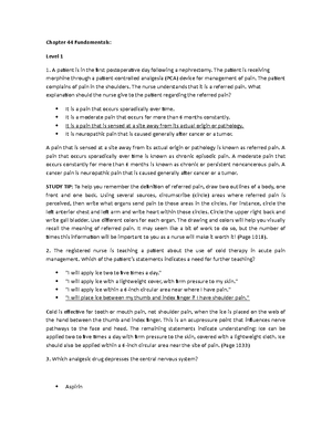 Fundamentals Exam 1 1 - FUNDAMENTALS EXAM ONE Nursing Foundations A ...